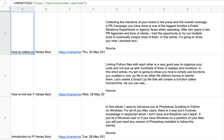 How to Import Data from a Website to Google Sheets