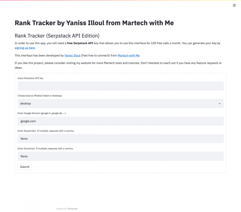 How to Create a Free Keyword Rank Tracker App with Python